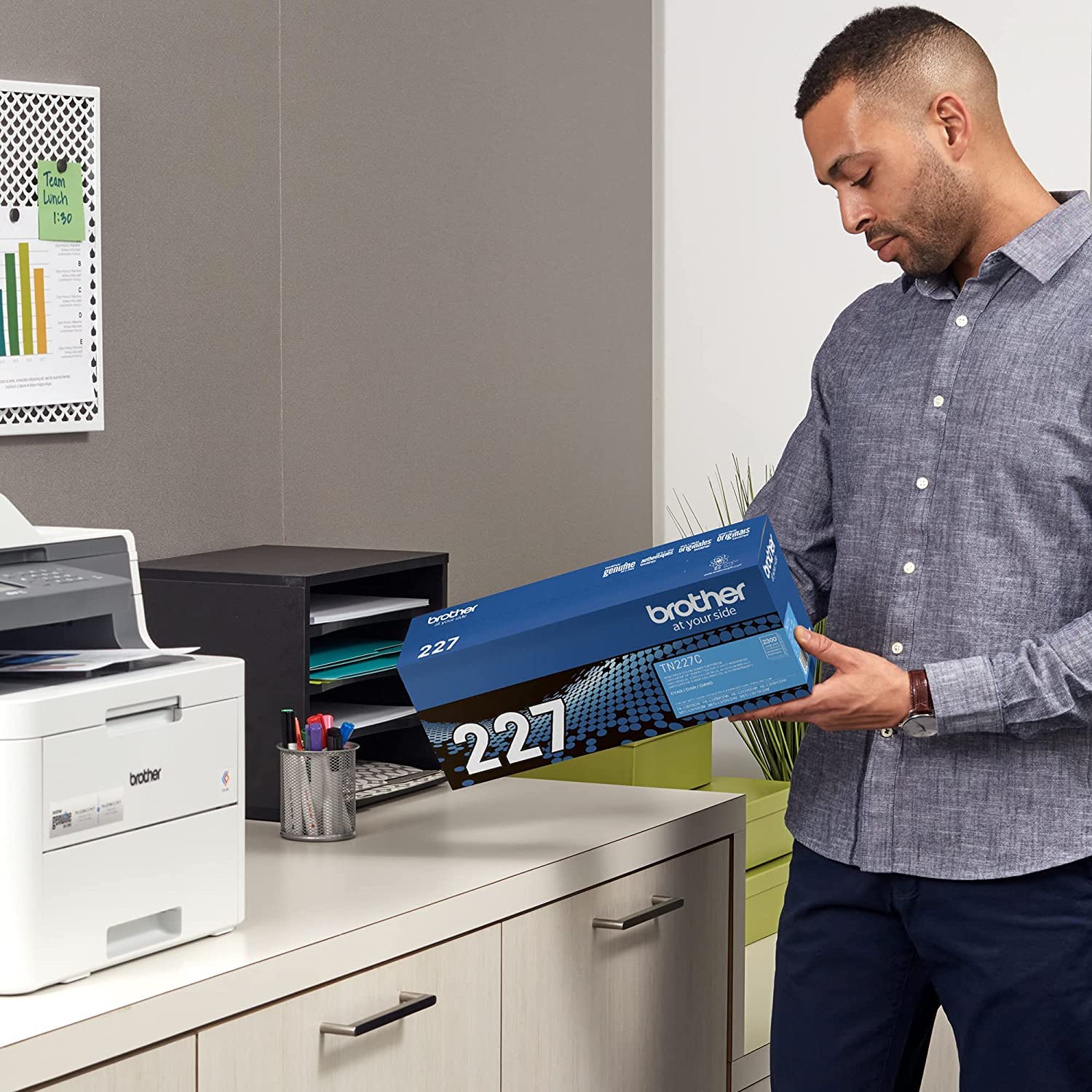 Brother Genuine TN227BK, TN227C, TN227M, TN227Y High Yield Black/Cyan/Magenta/Yellow Toner Cartridge Set, TN227
