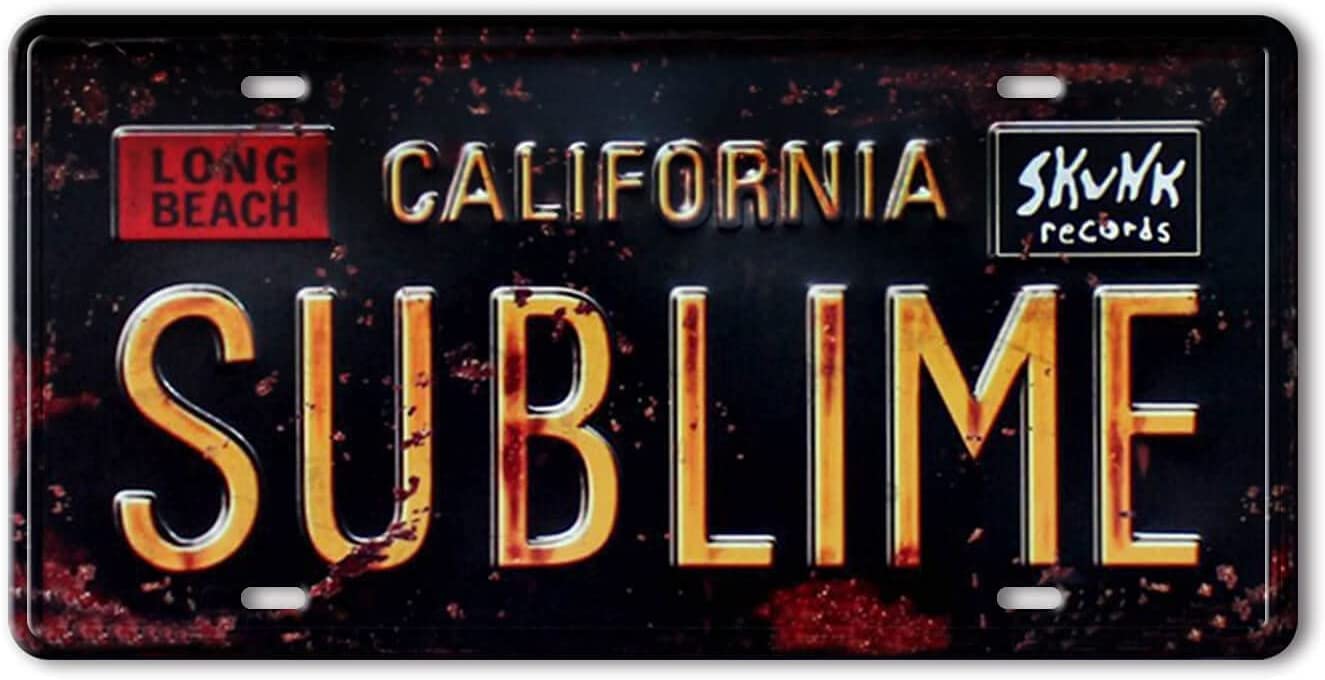 BTFLFDR 6 X 12 Inch Novelty Funny Sign Sublime California Vintage Metal Tin Sign Wall Sign Plaque Poster for Home Bathroom and Cafe Bar Pub
