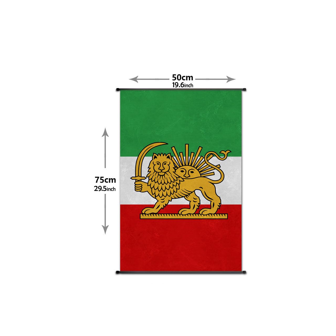 Nice Captain Early Modern Country Flag Scroll Poster National Flag Banner Wall Art Home Decor 75x50cm (Sublime State of Persia)
