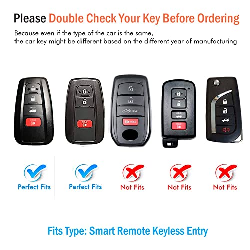 Compatible with Toyota Key Fob Cover with Keychain Soft TPU 360 Degree Protection Key Case for 2018-2022 Camry RAV4 Highlander Avalon C-HR Prius Corolla GT86 Smart Key (Red)
