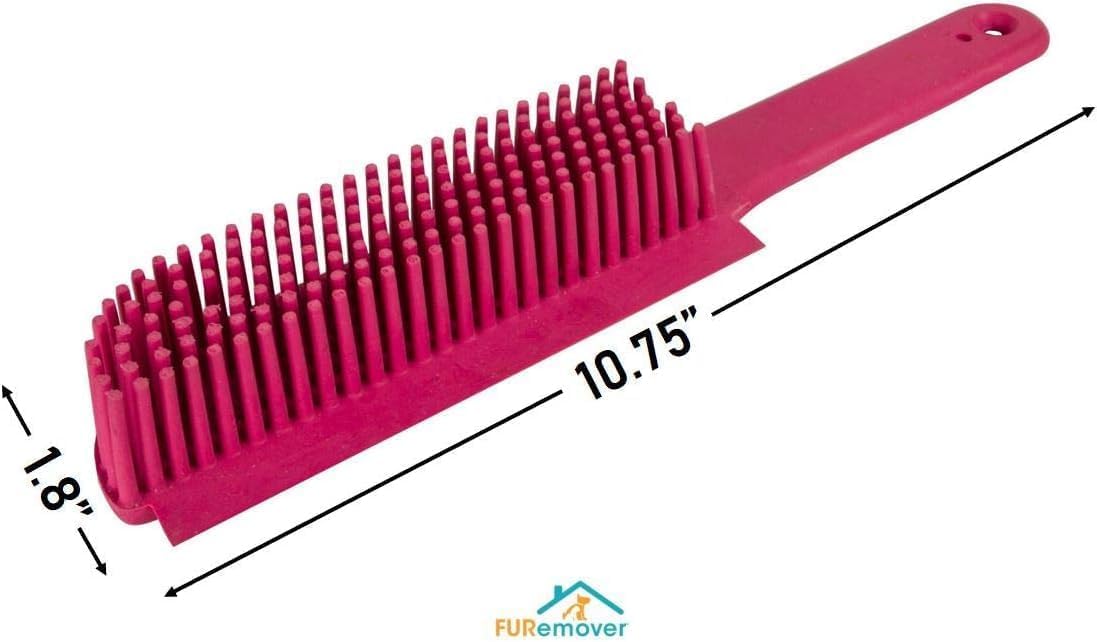 FURemover Pet Hair Removal Broom and Lint Brush Combo with Squeegee and Telescoping Handle That Extends from 3-5', Lint Brush Colors May Vary
