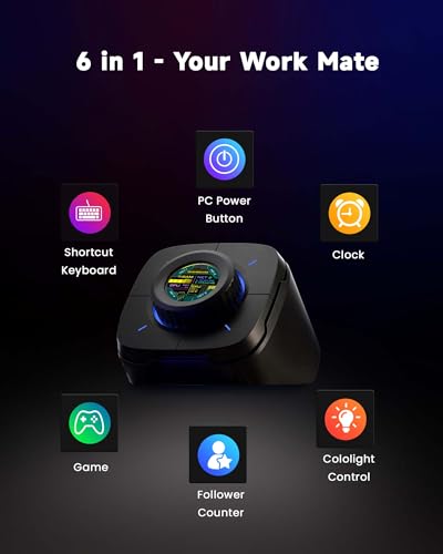 Cololight Studio Controller Keyboard like OBS, Twitch, YouTube COLO PLAY Programmable Gaming Keyboard with RGB Lighting, Performance Monitor, Desktop Media Controller for PC/MAC (Black)