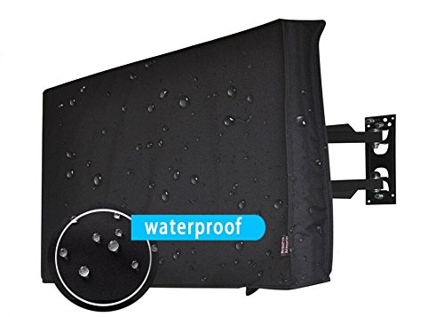 BroilPro Accessories Outdoor TV Cover, Waterproof Universal Protector for 40"-43'' LCD, LED, Compatible with Standard Mounts and Stands, Built in Remote Controller Storage Pocket, Black