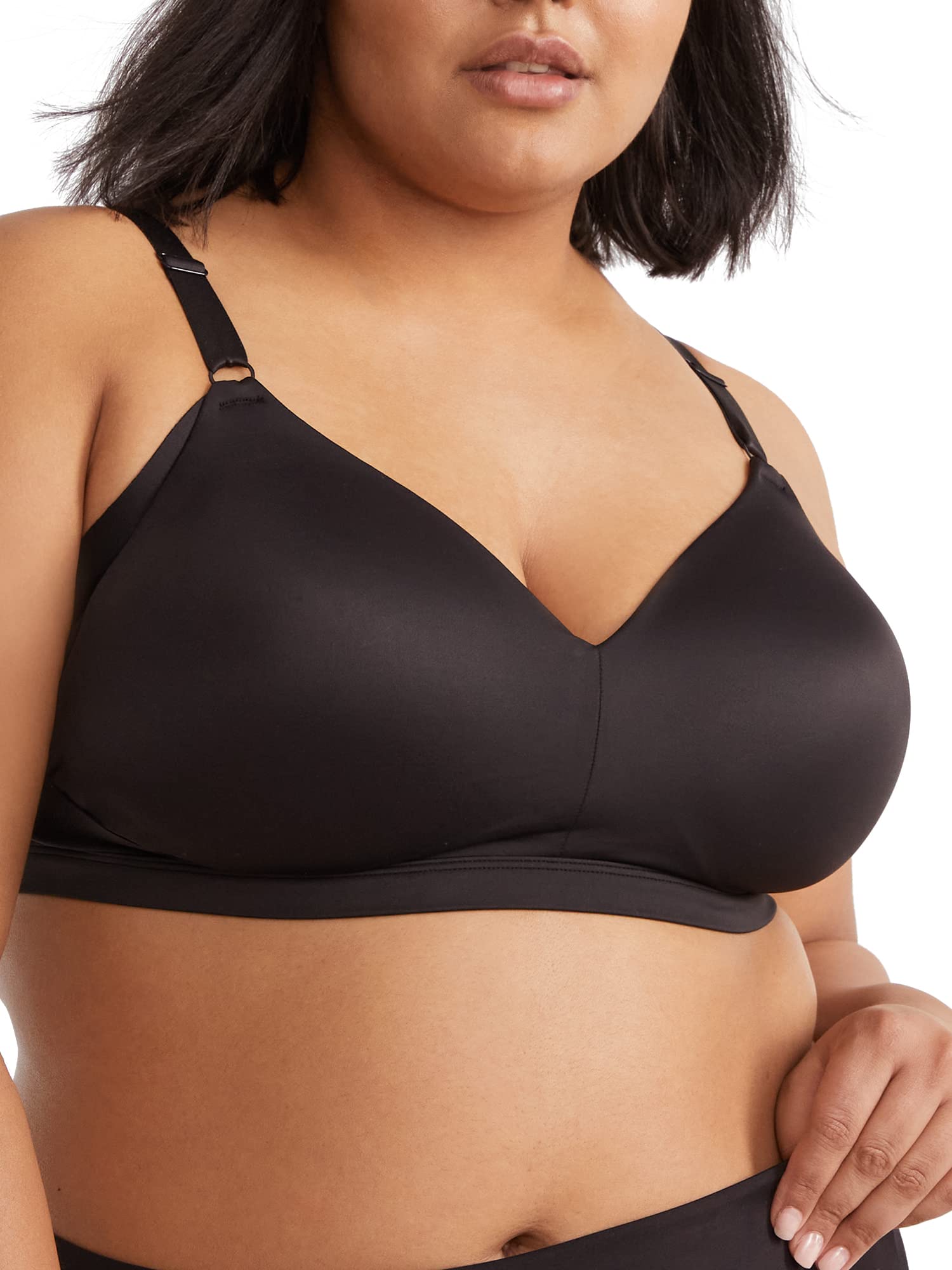 Warner's Women's No Side Effects Wirefree Lift Bra, RN2231A, Black, 3X