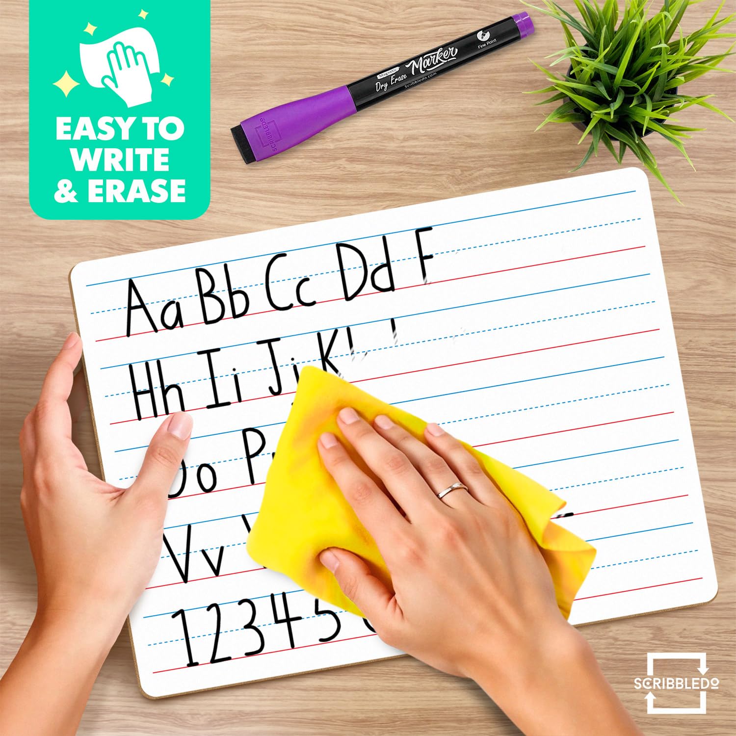 Double Sided Whiteboard Lined Dry Erase Board for Kids Ruled Writing Board Handwriting Practice for Kids - Small White Board Dry Erase Board 9x12 Dry Erase Board with Lines Education Teacher Supplies