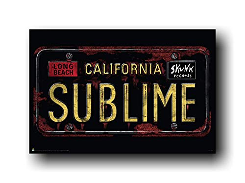 Laminated Sublime License Plate Music Poster Poster Print, 24x36