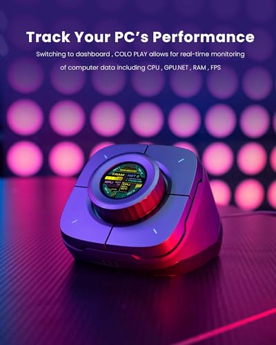 Cololight Studio Controller Keyboard like OBS, Twitch, YouTube COLO PLAY Programmable Gaming Keyboard with RGB Lighting, Performance Monitor, Desktop Media Controller for PC/MAC (Black)