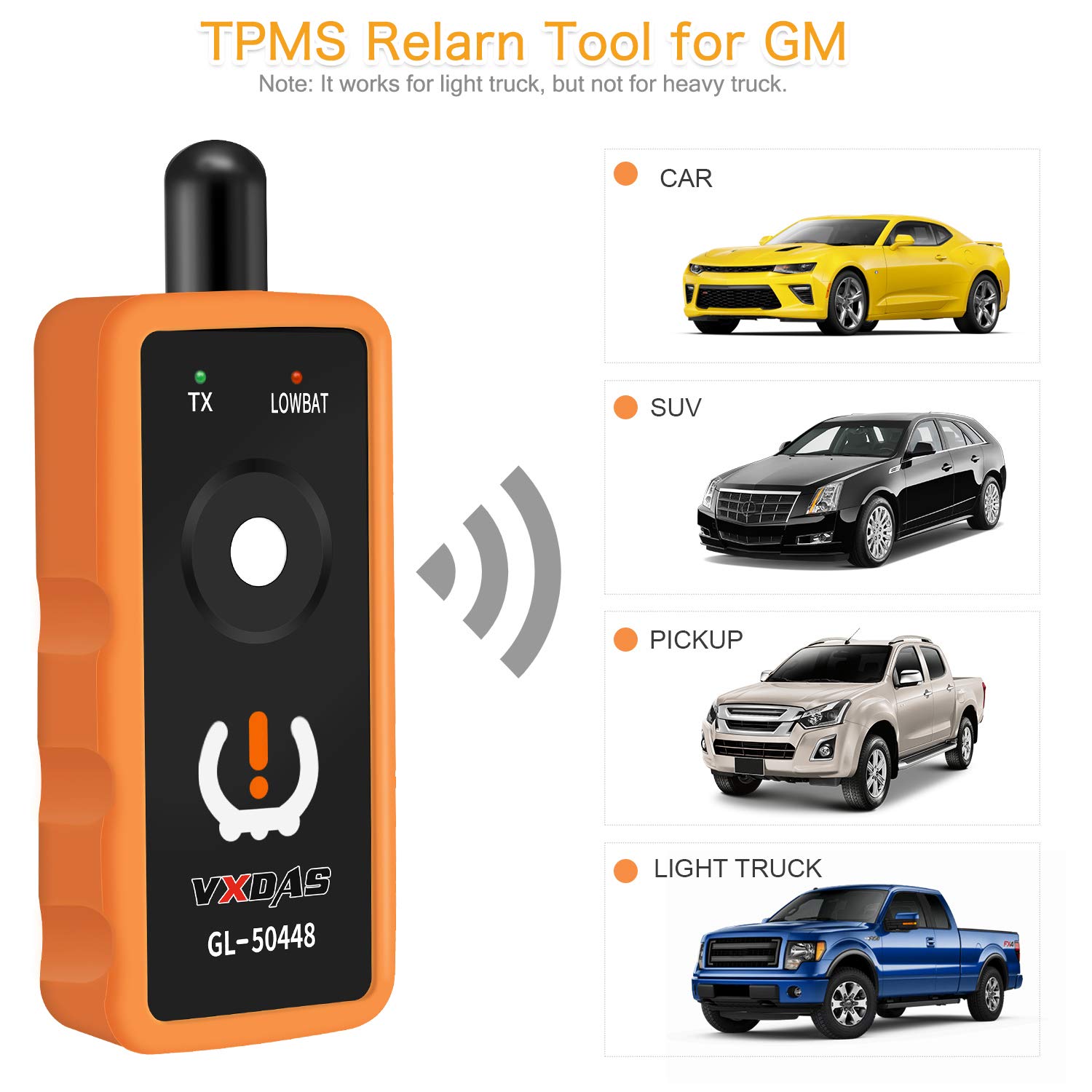 VXDAS GL50448 TPMS Relearn Tool Compatible for GM Chevy Tire Pressure Sensor Reset Activation Tool OEC-T5 for GM/Buick/Chevrolet/Cadillac/Nissan/Series Vehicles 2024 Edition