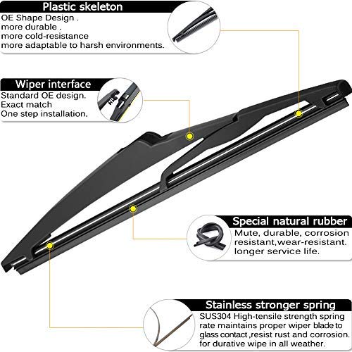 AUTOBOO 10 Rear Windshield Wiper Blade Replacement For Toyota RAV4 2013 2014 2015 2016 2017 2018 -High Performance Original Equipment Replacement OE:85242-42040