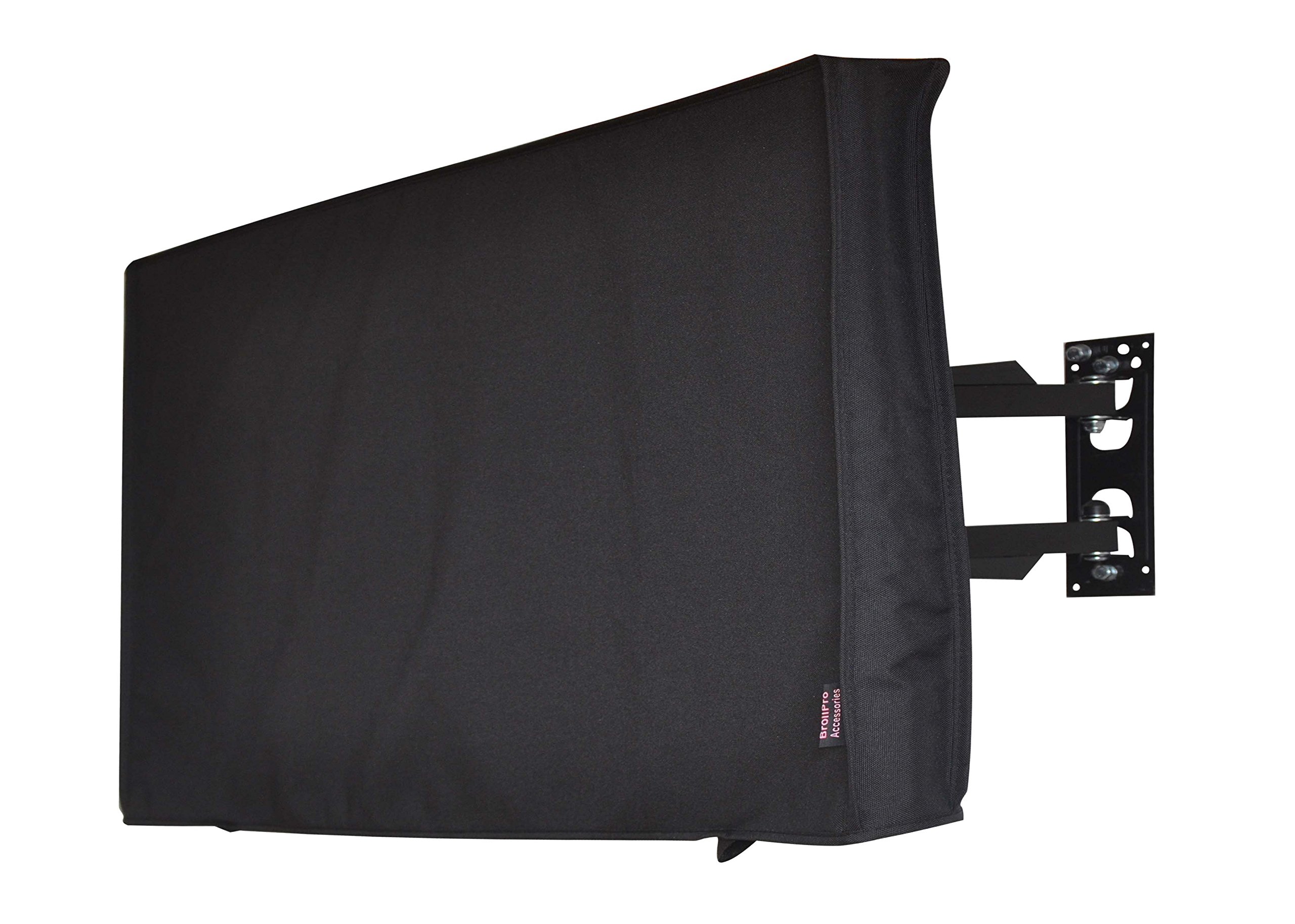 BroilPro Accessories Outdoor TV Cover, Waterproof Universal Protector for 40"-43'' LCD, LED, Compatible with Standard Mounts and Stands, Built in Remote Controller Storage Pocket, Black