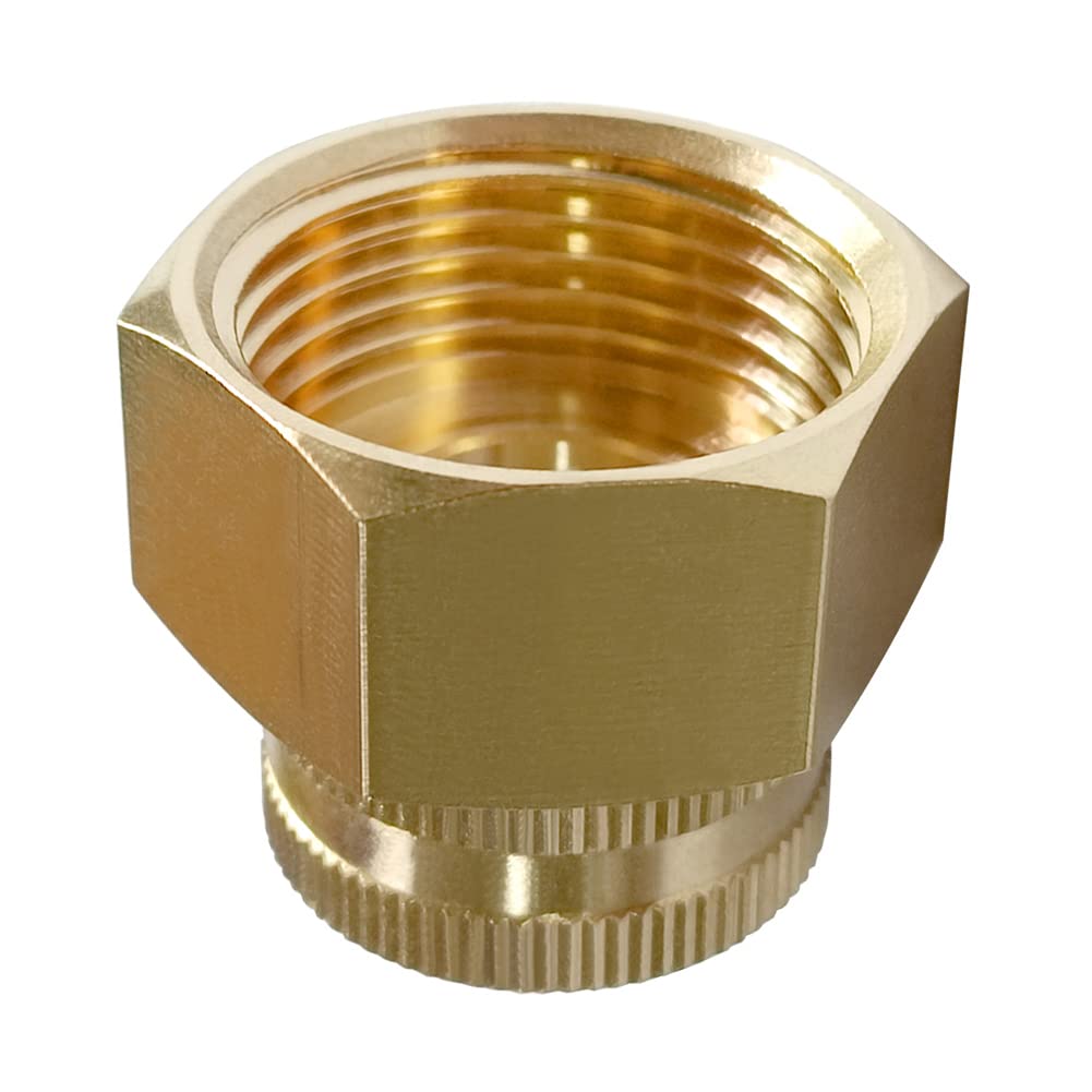 Uenede 2PCS Brass Garden Hose Reducer Swivel Connector 3/4"GHT to 3/4"NPT Threaded Double Female Reducing Convert Adapter Garden Hose Pipe Fittings