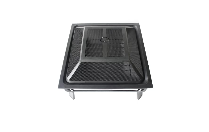 MADENA Mainstays Greyson 30” Square Wood Burning Fire Pit with Mesh Screen,MS49-096-035-01