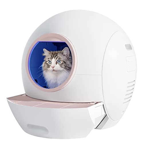 ELS PET Self Cleaning Cat Litter Box, No Scooping Automatic Litter Box, Safety Protection & Odorless & Smart, Extra Large for Multiple Cats