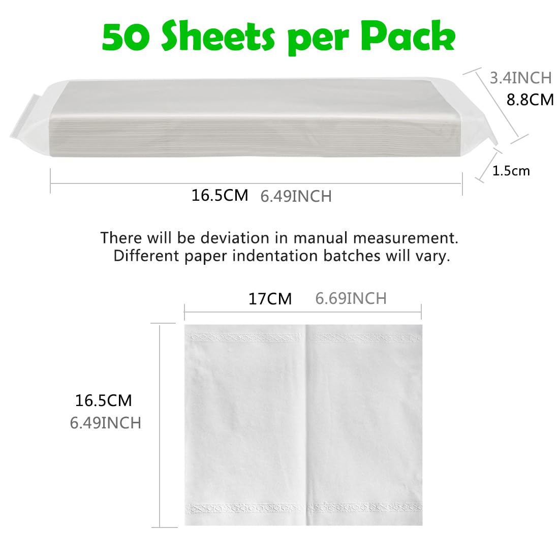 Car Tissue Refill, Disposable Facial Tissue, Napkin, Travel Size Pack for Car Visor Tissue Holder or Purse, 15 Packs, 50 Sheets per Pack, 750 Sheets In Total