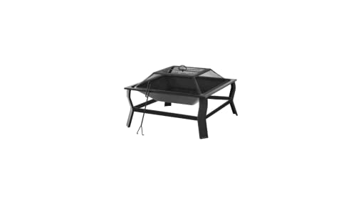 MADENA Mainstays Greyson 30” Square Wood Burning Fire Pit with Mesh Screen,MS49-096-035-01
