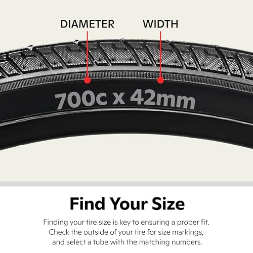 Schwinn Replacement Bike Inner Tube, Traditional and Self-Sealing, Self-sealing, 700c x 35-42mm, Black