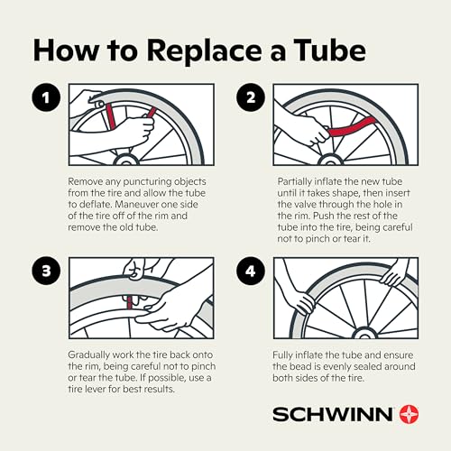Schwinn Replacement Bike Inner Tube, Traditional and Self-Sealing, Self-sealing, 700c x 35-42mm, Black