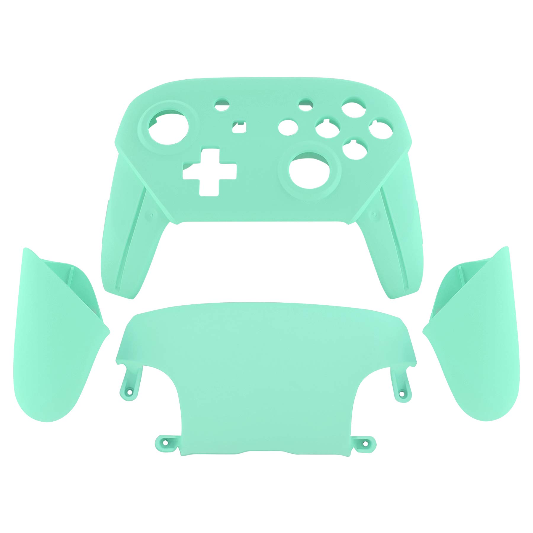 eXtremeRate Mint Green Faceplate Backplate Handles for Nintendo Switch Pro Controller, DIY Replacement Hand Grip Housing Shell Cover for Nintendo Switch Pro Controller - Controller NOT Included