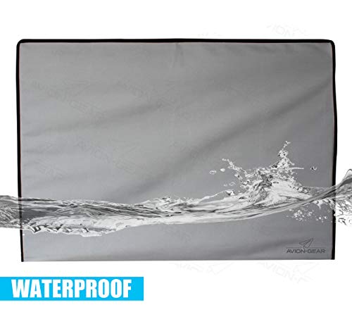 Outdoor TV Cover - 40 / 42 / 43 inch Grey Weatherproof & Waterproof Universal Television Protector for Flat Screen LED, LCD TV Screens w/ Sealed Fit & Remote Storage - Fits Standard Mounts & Stands