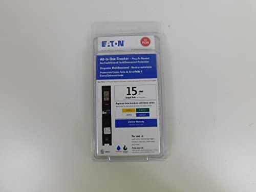 Eaton CH 15 Amp 1-Pole Dual Function (Arc Fault/Ground Fault) Plug-On Neutral Circuit Breaker