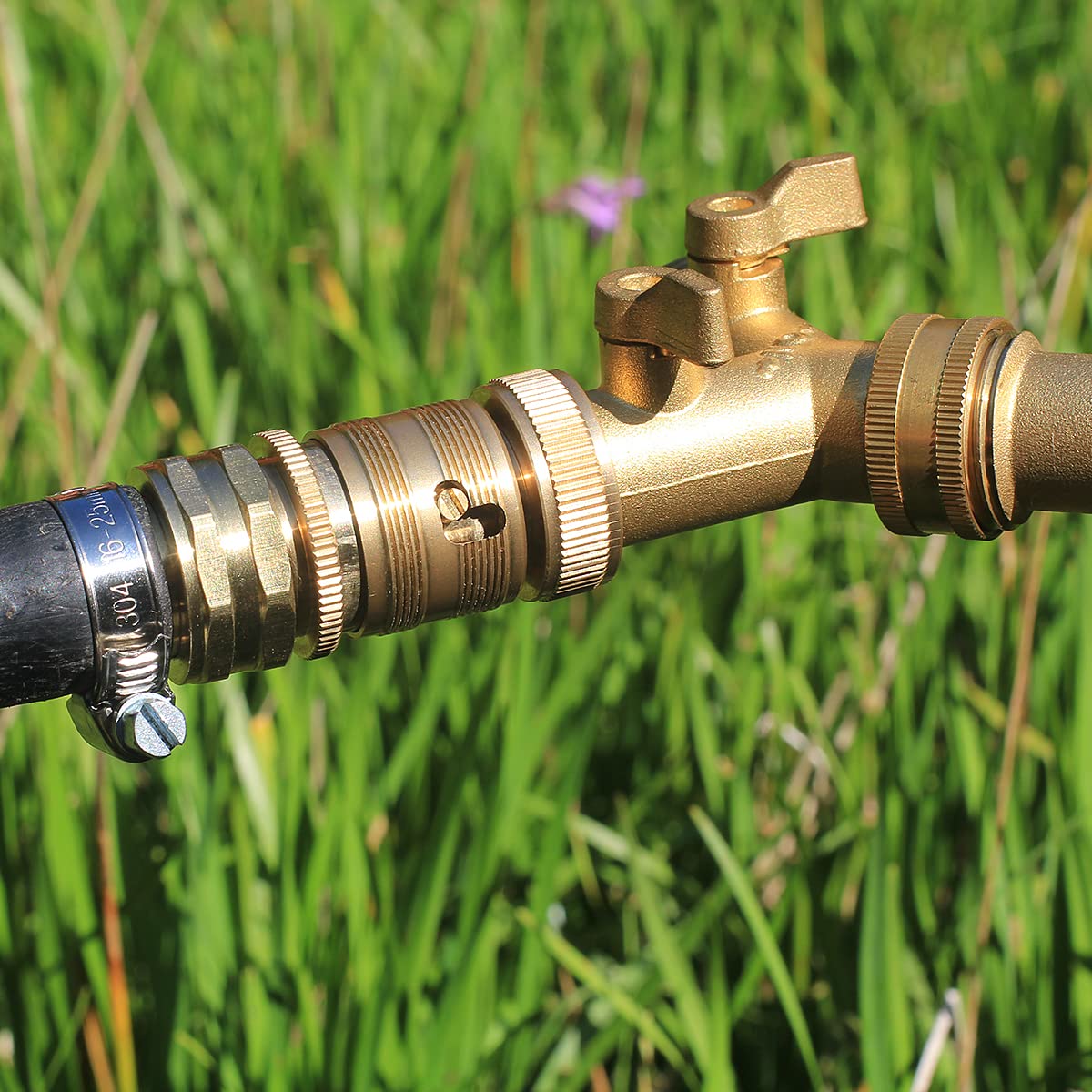 YELUN Garden Hose Quick Connect Solid Brass 3/4 inch GHT External Thread Easy Connect Fittings No-Leak Water Hose Male Quick Connector and Female product adapters (1 SET)