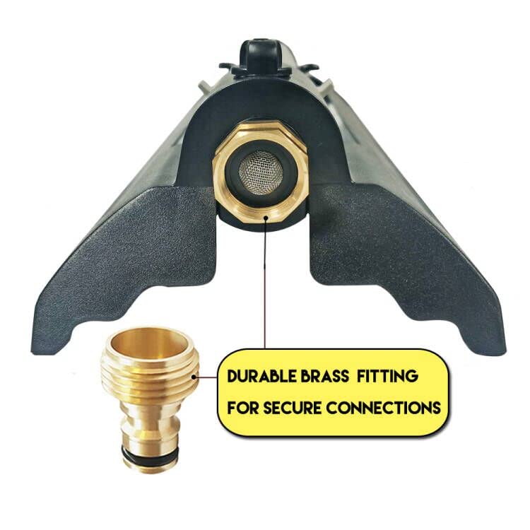 HQMPC Water Sprinkler Oscilating Sprinkler Garden Sprinkler with 2-Way Adjustment and Quick Connect Product Adapter Set Black with 3/4" GHT Nipple
