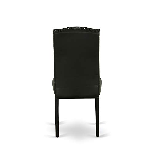 East West Furniture DUEN7-BLK-69 Dining Room Table Set, 7-Piece