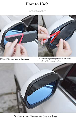 Pincuttee Mirror Rain Visor Eyebrow, Side Mirror Visor Rain Guards,Side Mirror Covers for Car Uniservial Fit 2 Pack
