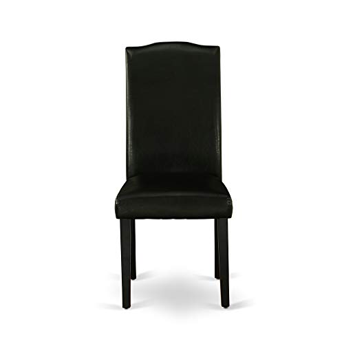 East West Furniture DUEN7-BLK-69 Dining Room Table Set, 7-Piece