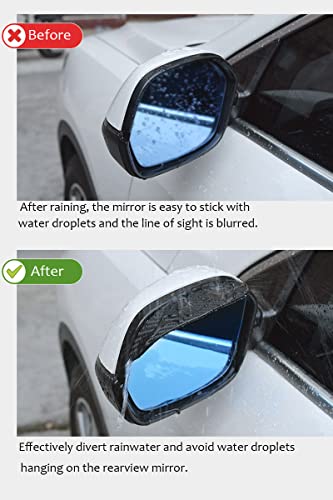 Pincuttee Mirror Rain Visor Eyebrow, Side Mirror Visor Rain Guards,Side Mirror Covers for Car Uniservial Fit 2 Pack