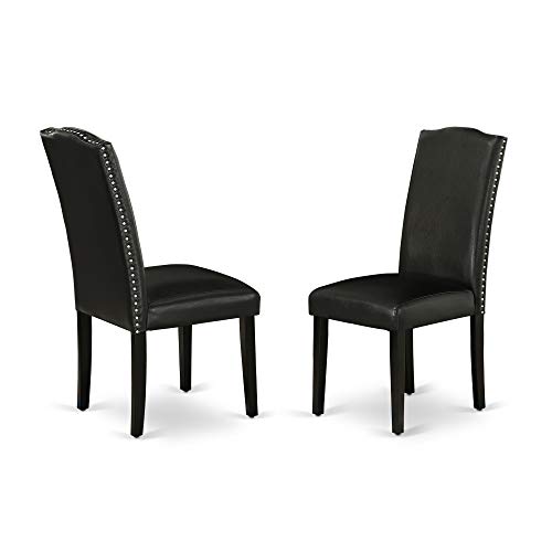 East West Furniture DUEN7-BLK-69 Dining Room Table Set, 7-Piece