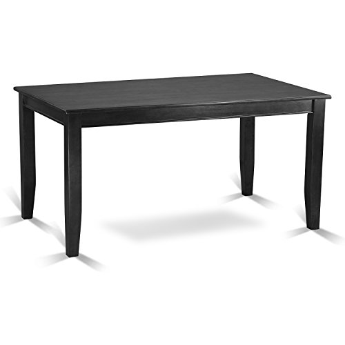 East West Furniture DUEN7-BLK-69 Dining Room Table Set, 7-Piece