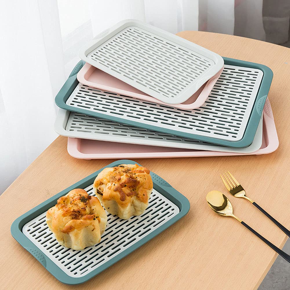 SYCOOVEN Drain Board, Countertop Drain Tray Tea Double Layer Home Organizer Serving Cup Mug Dish Rack(White,Size:S)