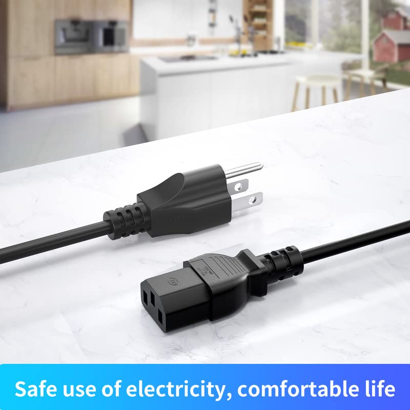 QYD 10FT(3m) AC Power Cord, 3 Prong C13 Power Cord Replacement for ION Block Rocker, Monster Rocker, Mackie Speaker, ION Bluetooth Speaker, Peavey Fender Amp Guitar Mixer DJ Speaker Power Cable, 1Pack