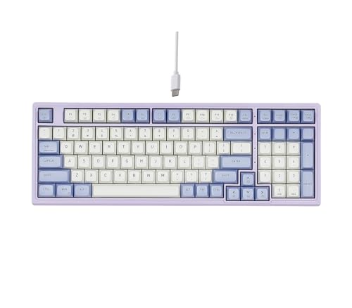 Hexgears Purple Rain M4 Mechanical Keyboard, 99 Keys Hot Swappable Wired Gaming Keyboard, PBT Keycaps, Creamy Keyboard with Number Pad for Windows/Laptop/Xbox, Kailh Green Switch Pre-lubed, Linear