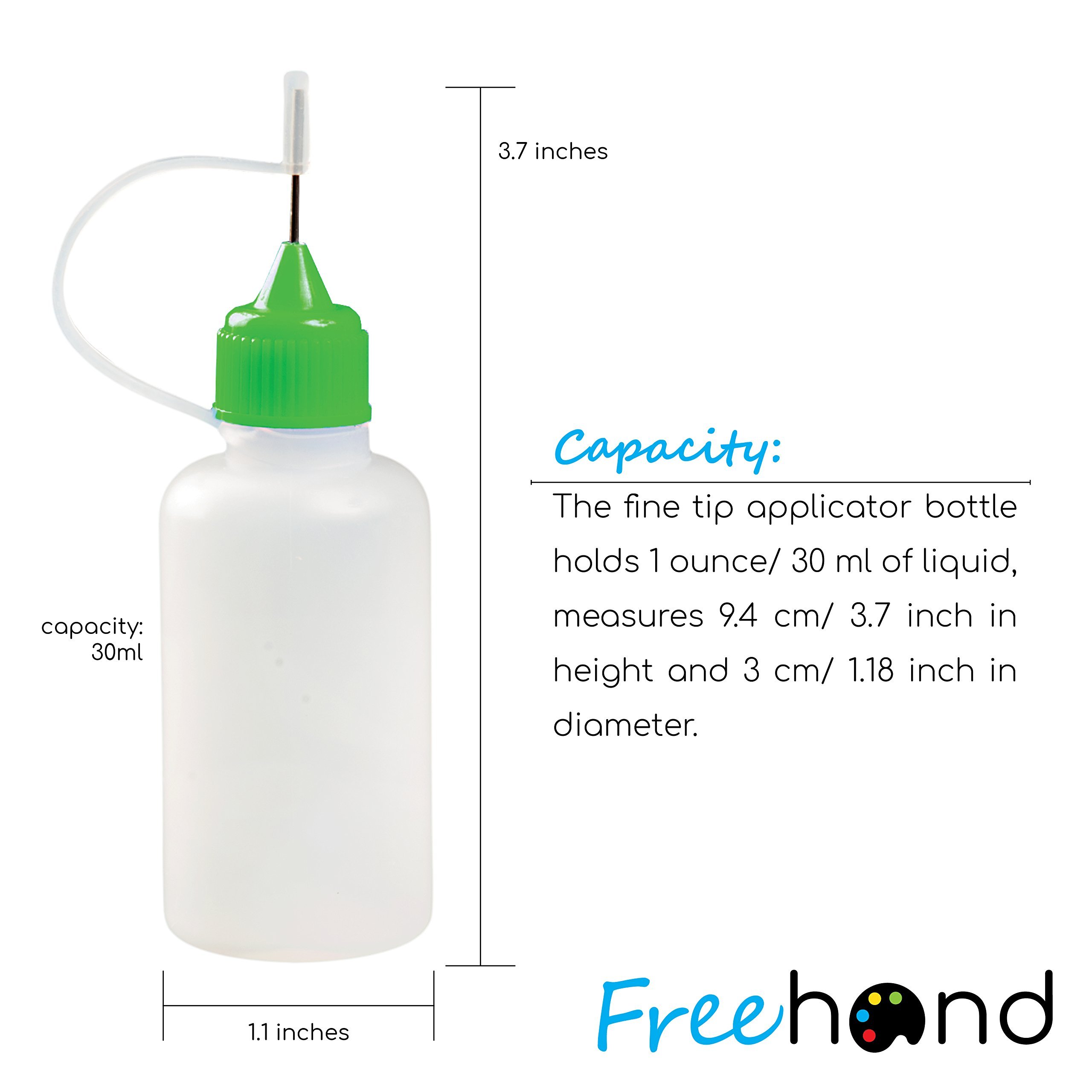 Precision Tip Applicator Bottle Four 1 Oz. Bottles and 12 Tips for Multi-Purpose Use