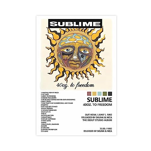 Sublime Poster 40oz. to Freedom Music Album Poster Canvas Poster Wall Art Decor Print Picture Paintings for Living Room Bedroom Decoration Unframe:12x18inch(30x45cm)