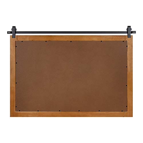 Kate and Laurel Samuels Rustic Wood Framed Wall Mirror, 37.5 x 26.75, Rustic Brown and Dark Charcoal, Functional Farmhouse Mirror for Display