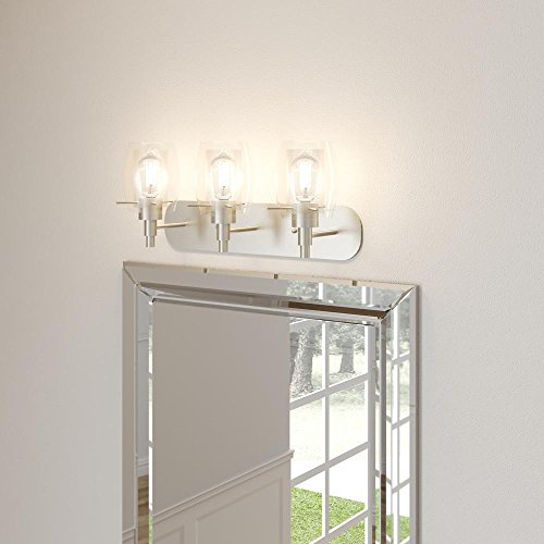 Hampton Bay 18759-4 Lettie Arnstein 3 Satin Nickel Wall Mount Vanity Light, See Picture