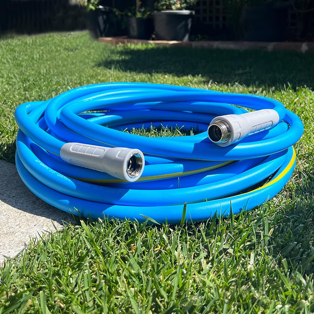 HQMPC Hose Garden Hose With Swivel Grip 5/8 in. x 20 ft., Water Hose Heavy Duty Durable Material Water Hose with Solid Fittings (BLUE) …