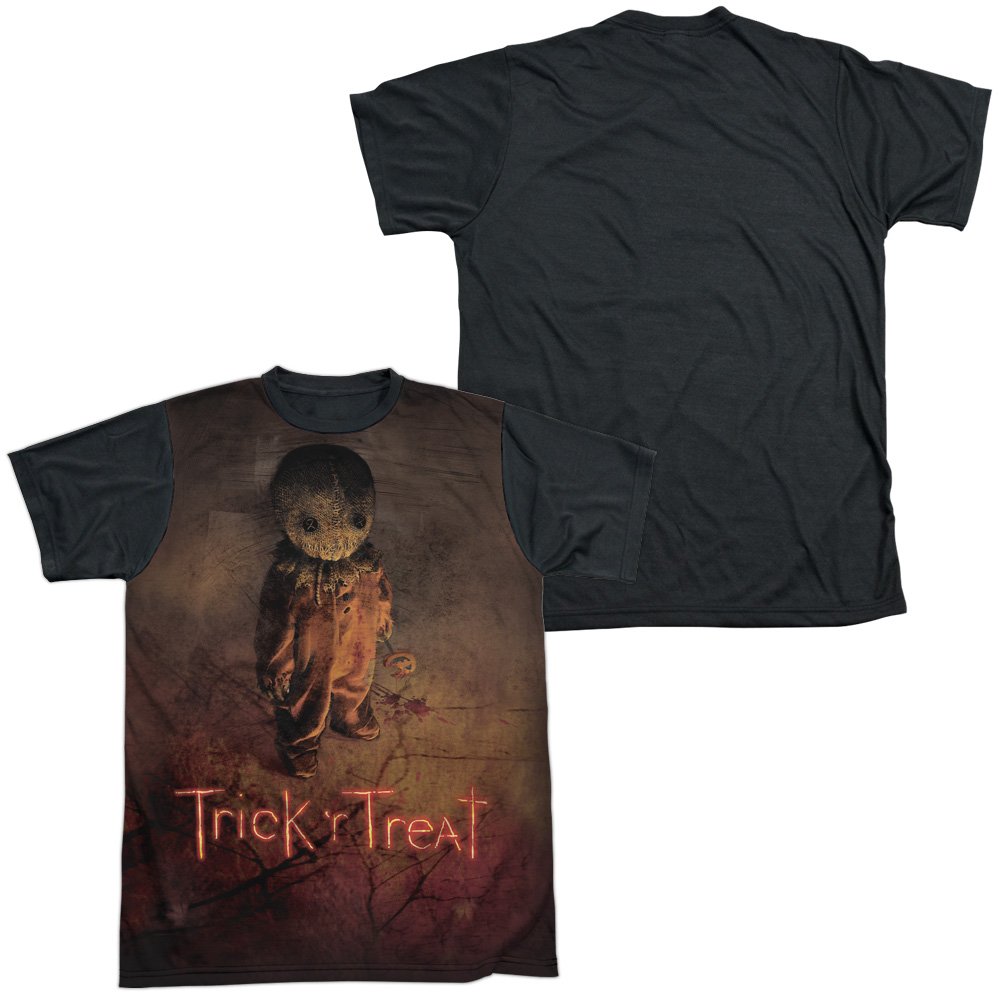 LOGOVISION Trick R Treat Trick Poster Unisex Adult Halloween Costume Sublimated T Shirt (Black Back), 3X-Large