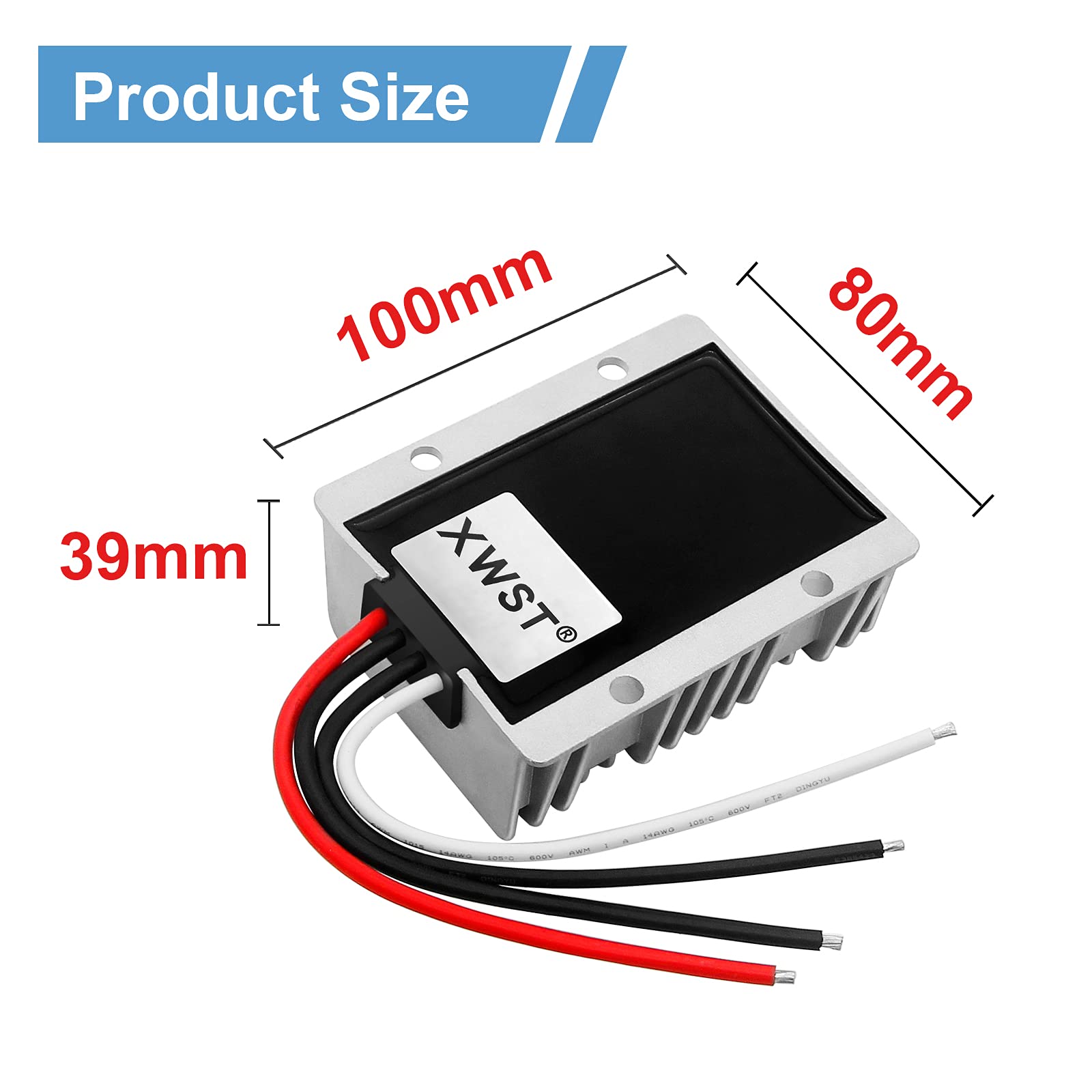 XWST DC 24V Step up to 60V 10A 600W Converter Voltage Converter, 60Volt regulator Waterproof DC/DC Boost Transformer Power Supply (24V to 60V 10A)