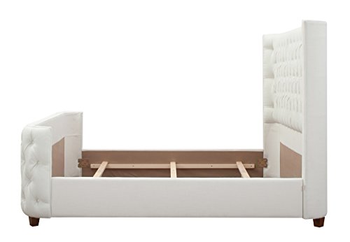 Jennifer Taylor Home Harmonie King Tufted Bed, (U.S. Standard), Antique White Polyester
