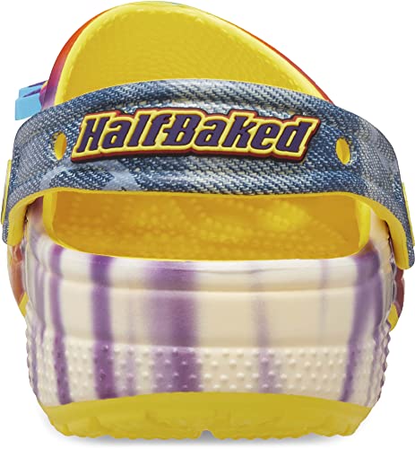 Crocs Unisex Classic Hemp Leaf Clogs, Half Baked and Weed Graphics, Multi, Numeric_4 US Men
