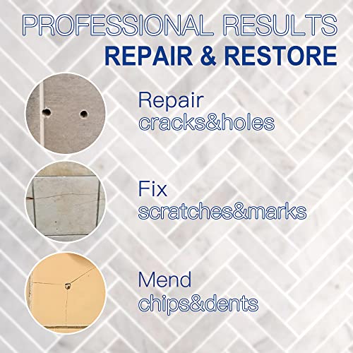 Cocomfix Porcelain Repair Kit, Tile Repair Kit. Ceramic Tile Repair Kit(White) - Quickly Fix Tile Chips, Cracks, Holes & Scratches. Super Adhesion. for Ceramic, Porcelain, Acrylic, Fiberglass.