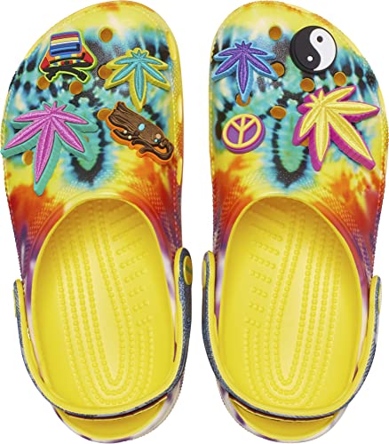 Crocs Unisex Classic Hemp Leaf Clogs, Half Baked and Weed Graphics, Multi, Numeric_4 US Men