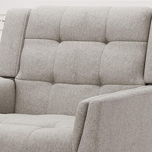 Christopher Knight Home Evelyn Mid Century Modern Fabric Arm Chair, Beige & Walnut