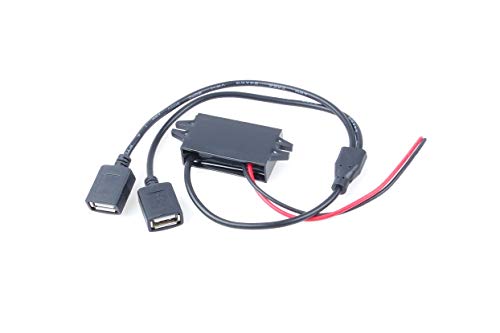 KNACRO DC-DC 12V to 5V 3A 15W Step-Down Power Supply Module Car Power Converter Module Dual USB Female Socket (Dual USB Female)