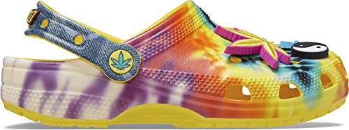 Crocs Unisex Classic Hemp Leaf Clogs, Half Baked and Weed Graphics, Multi, Numeric_4 US Men