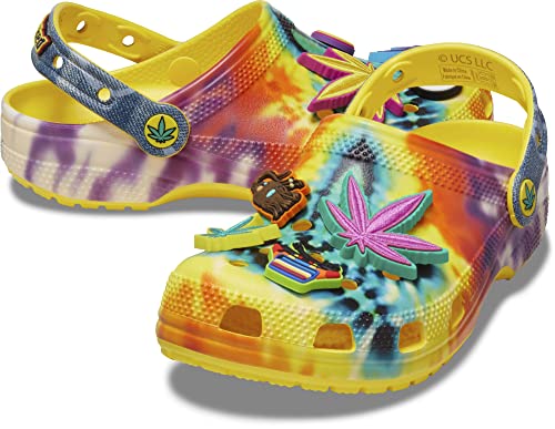 Crocs Unisex Classic Hemp Leaf Clogs, Half Baked and Weed Graphics, Multi, Numeric_4 US Men